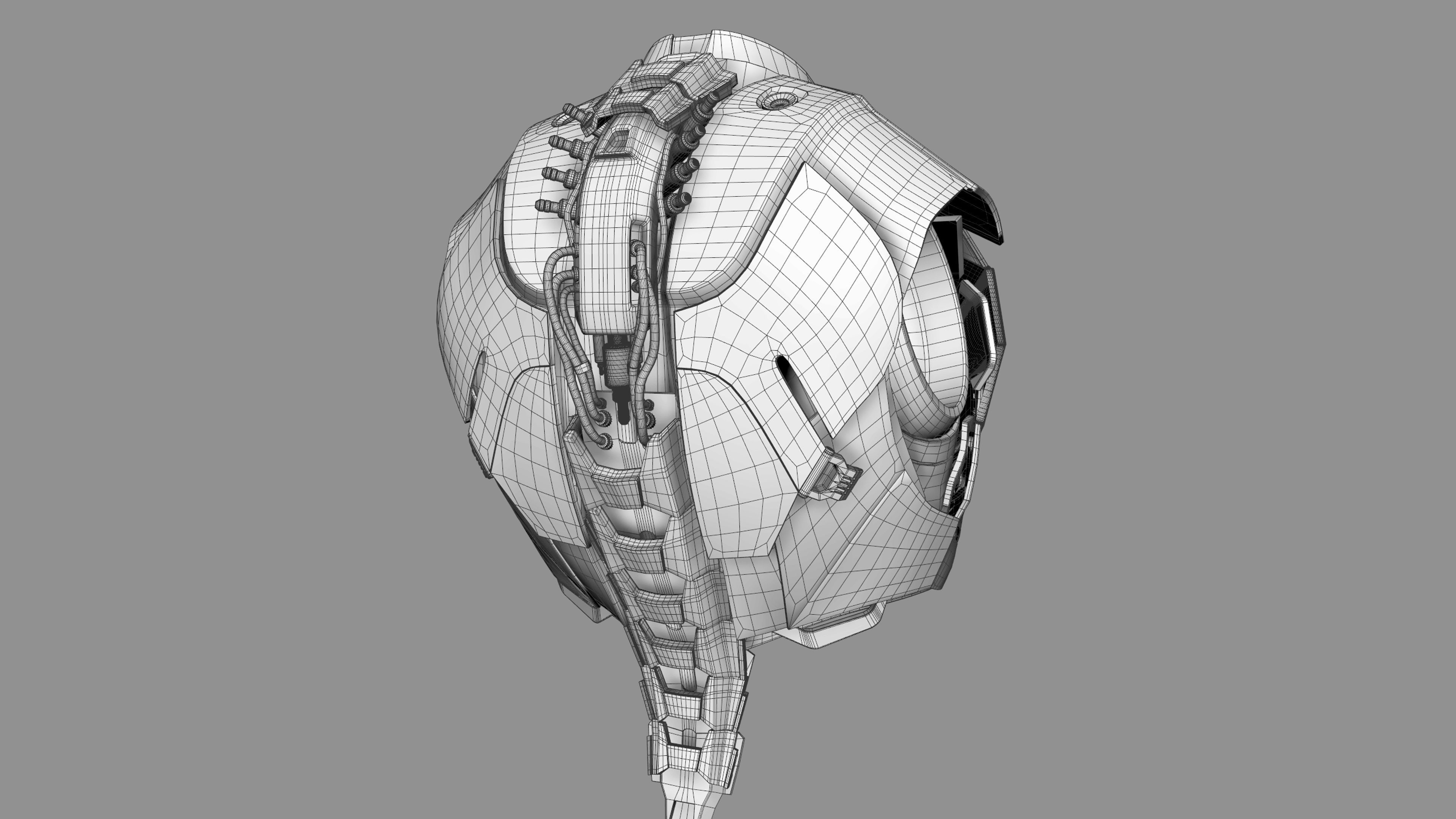 Mechanical Chest Torso Robot with Cables Carvings 3D model 3D model ...