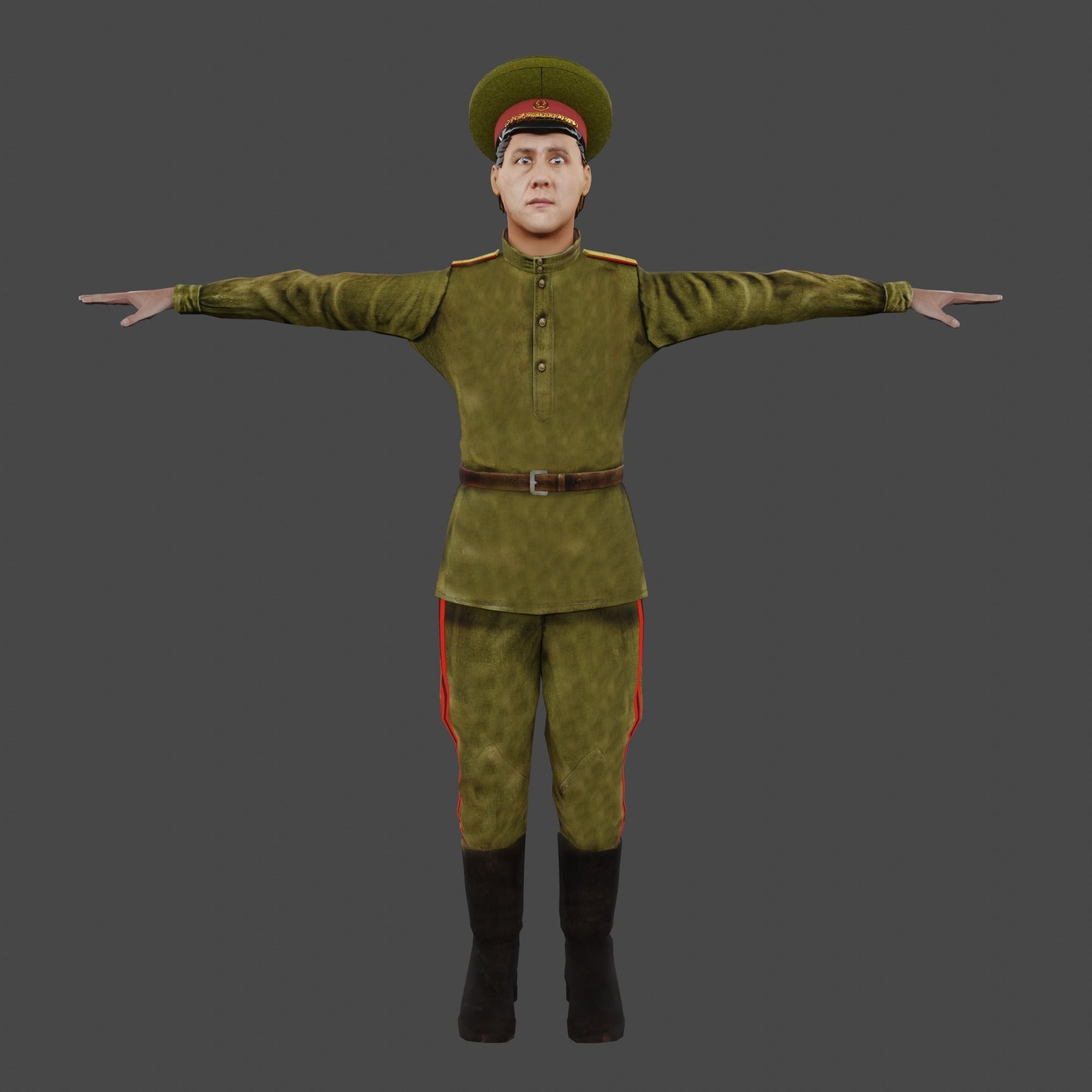 3D model 3D Model Sobir Rakhimov Soviet General VR / AR / low-poly ...