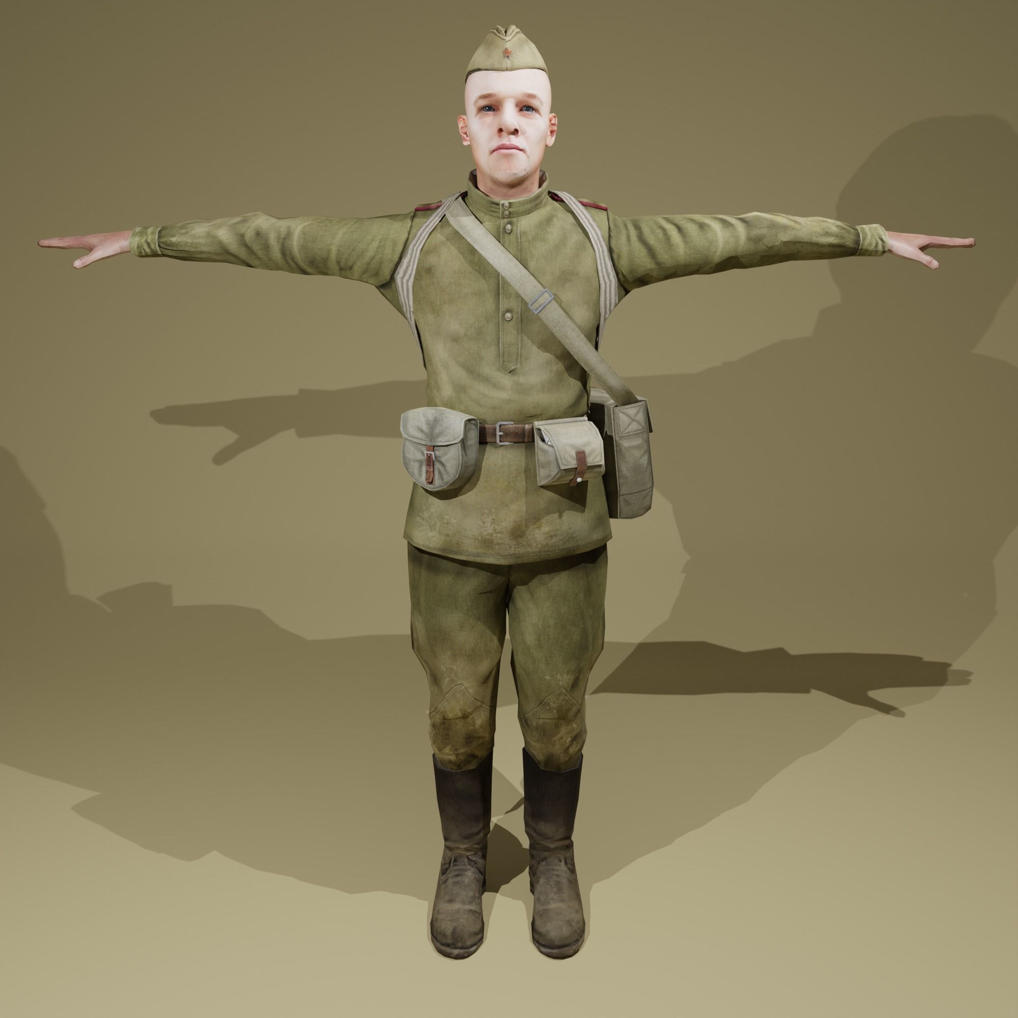 3D model Soviet Soldier Character Game Ready VR / AR / low-poly | CGTrader