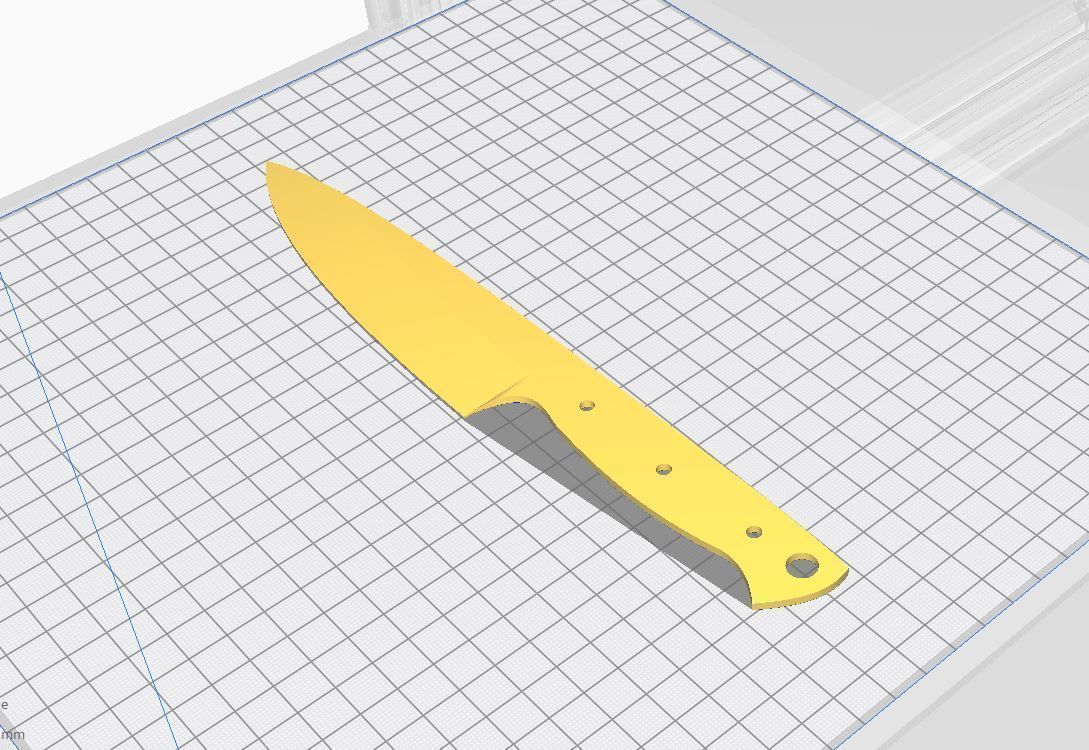 Kitchen knife model for knife makers 3D model 3D printable | CGTrader
