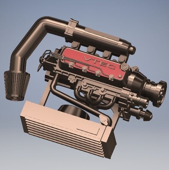 1 64 scale D16 Engine Diecast Hot Wheels CRX 3D model 3D printable ...