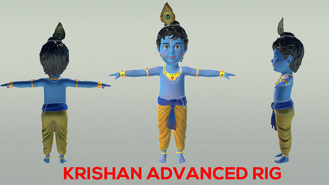 Baby Krishan Semi-Realistic Cartoon Advance Rig Tex with IK FK 3D model ...