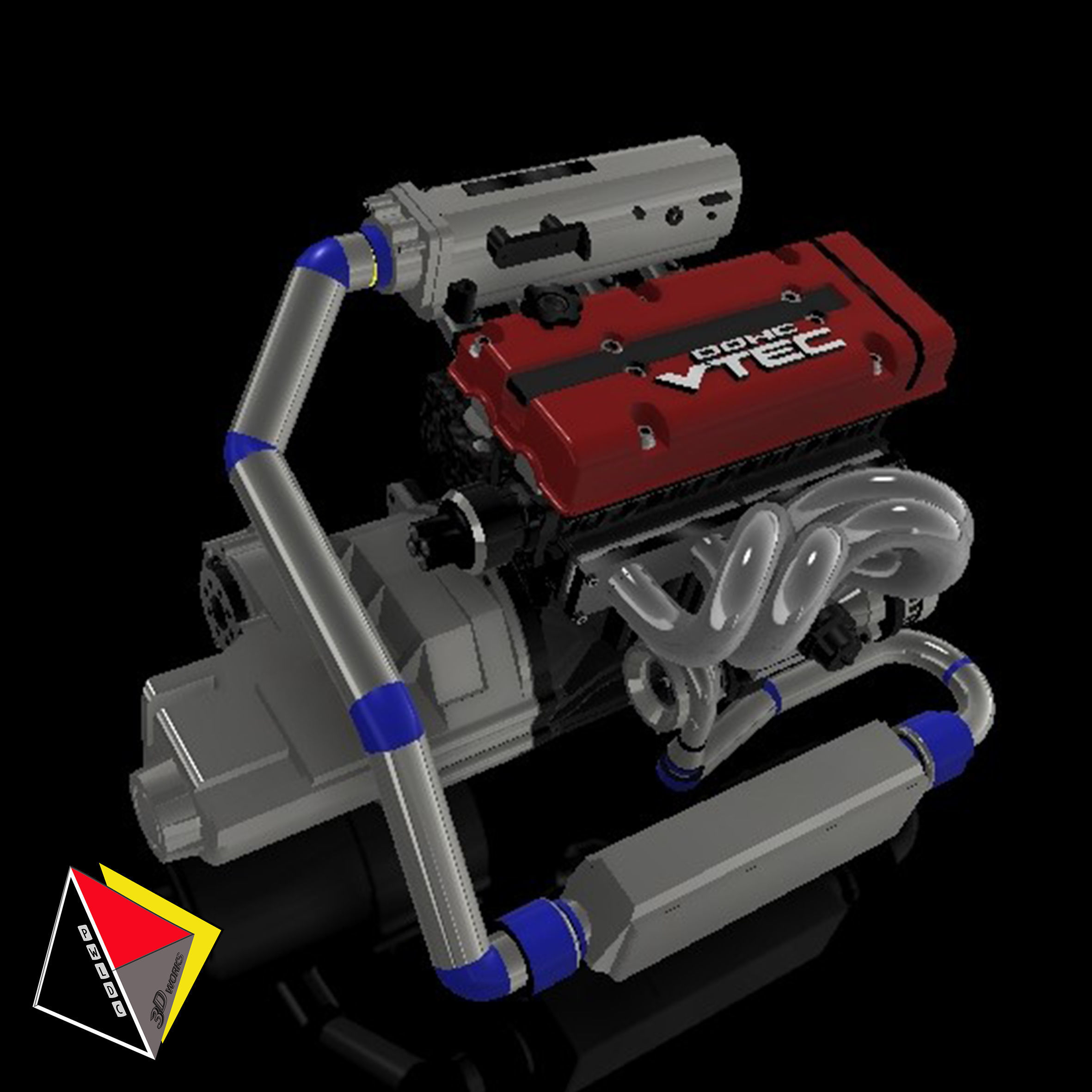 1 24 Scale Engine H22 3D model 3D printable | CGTrader