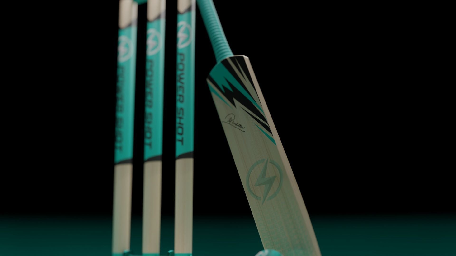 Cricket bat Wicket and Ball Low-poly 3D model 3D model | CGTrader