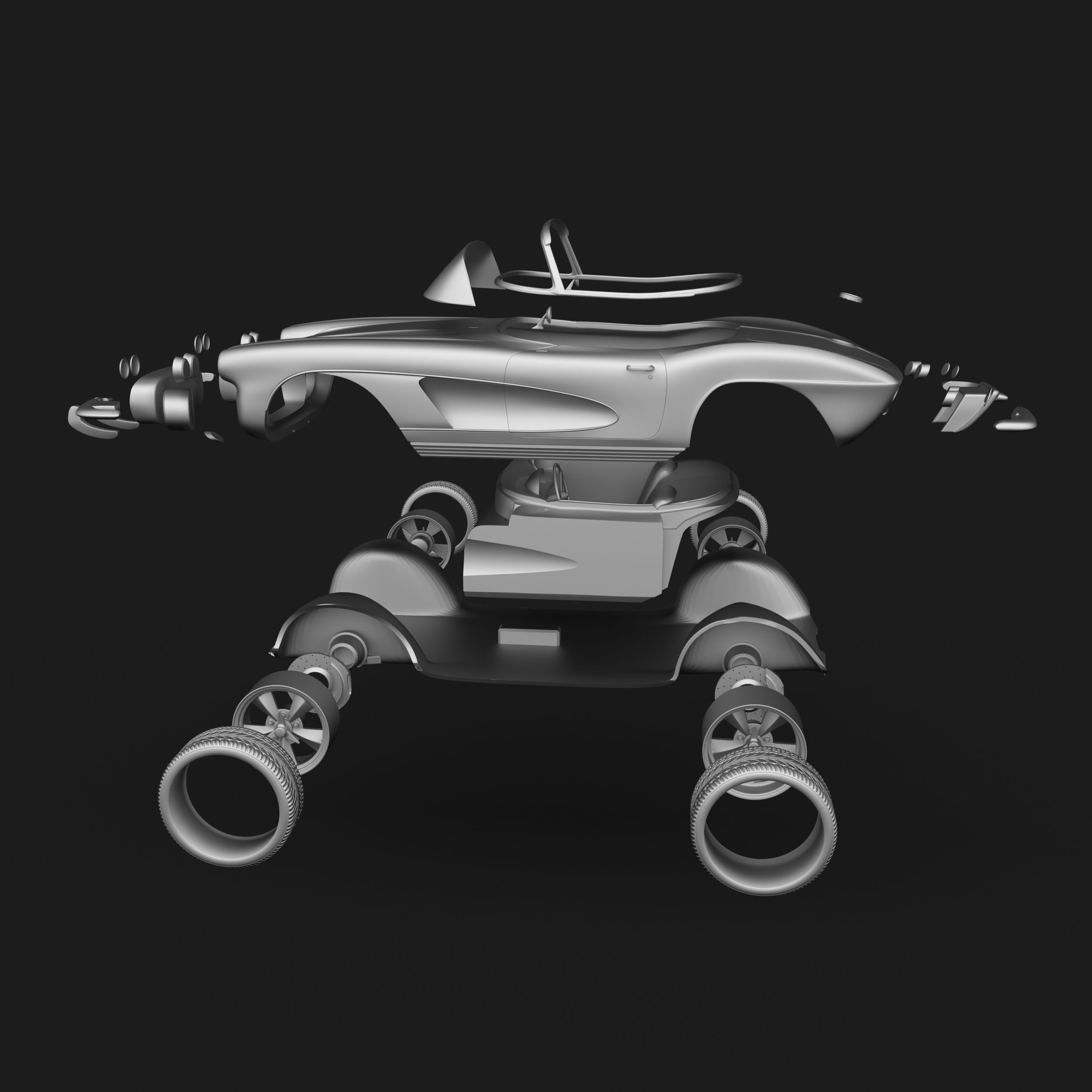 Chevrolet Corvette C1 Ready to Print STL Files 3D model 3D printable ...