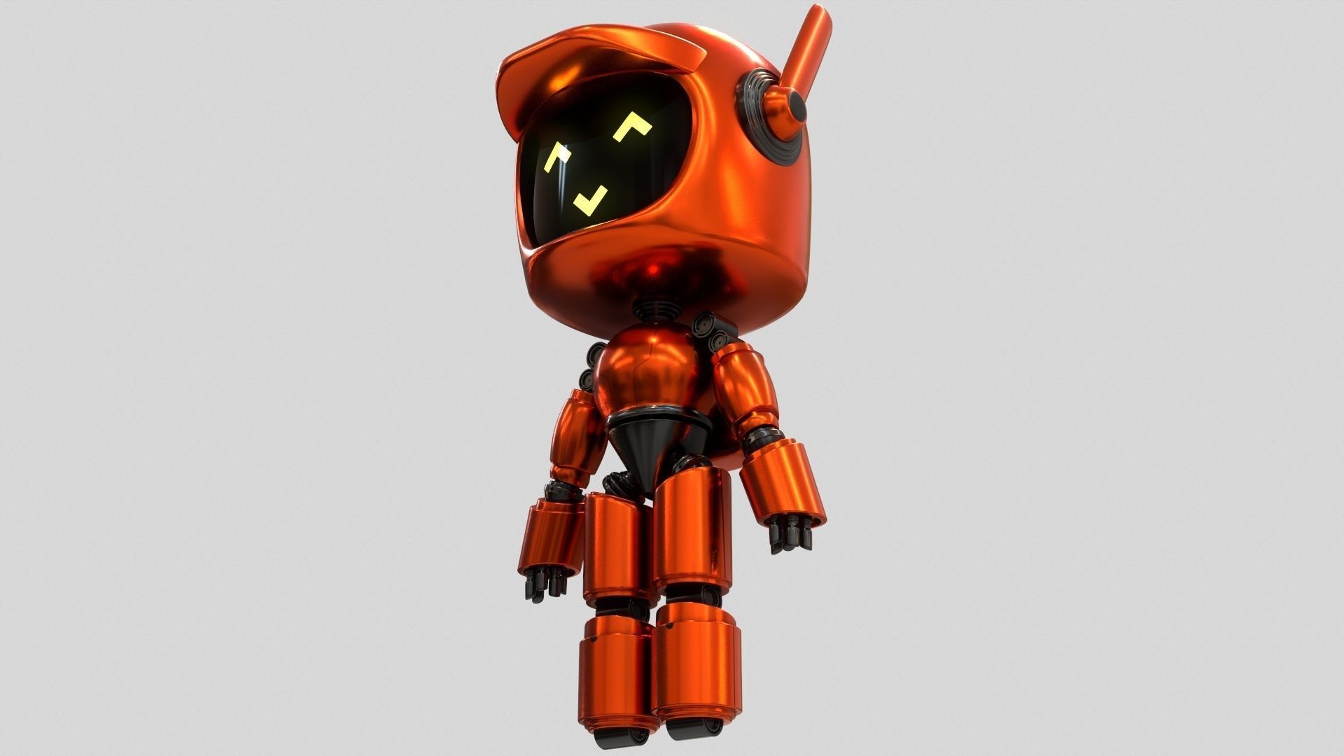 Sci-Fi Orange Robot 3D model | CGTrader