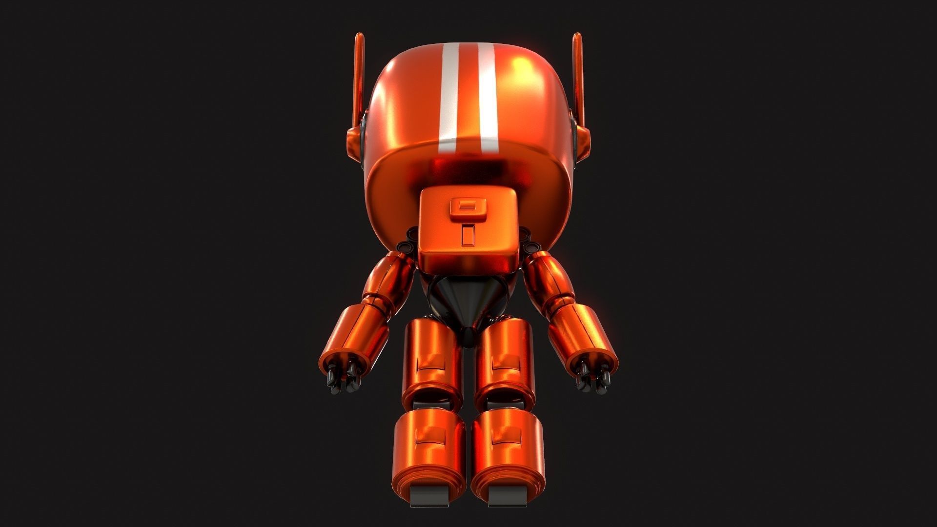 Sci-Fi Orange Robot 3D model | CGTrader