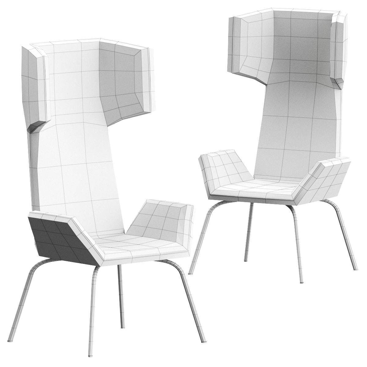 LIGHT E Wing armchair By Midj 3D model | CGTrader