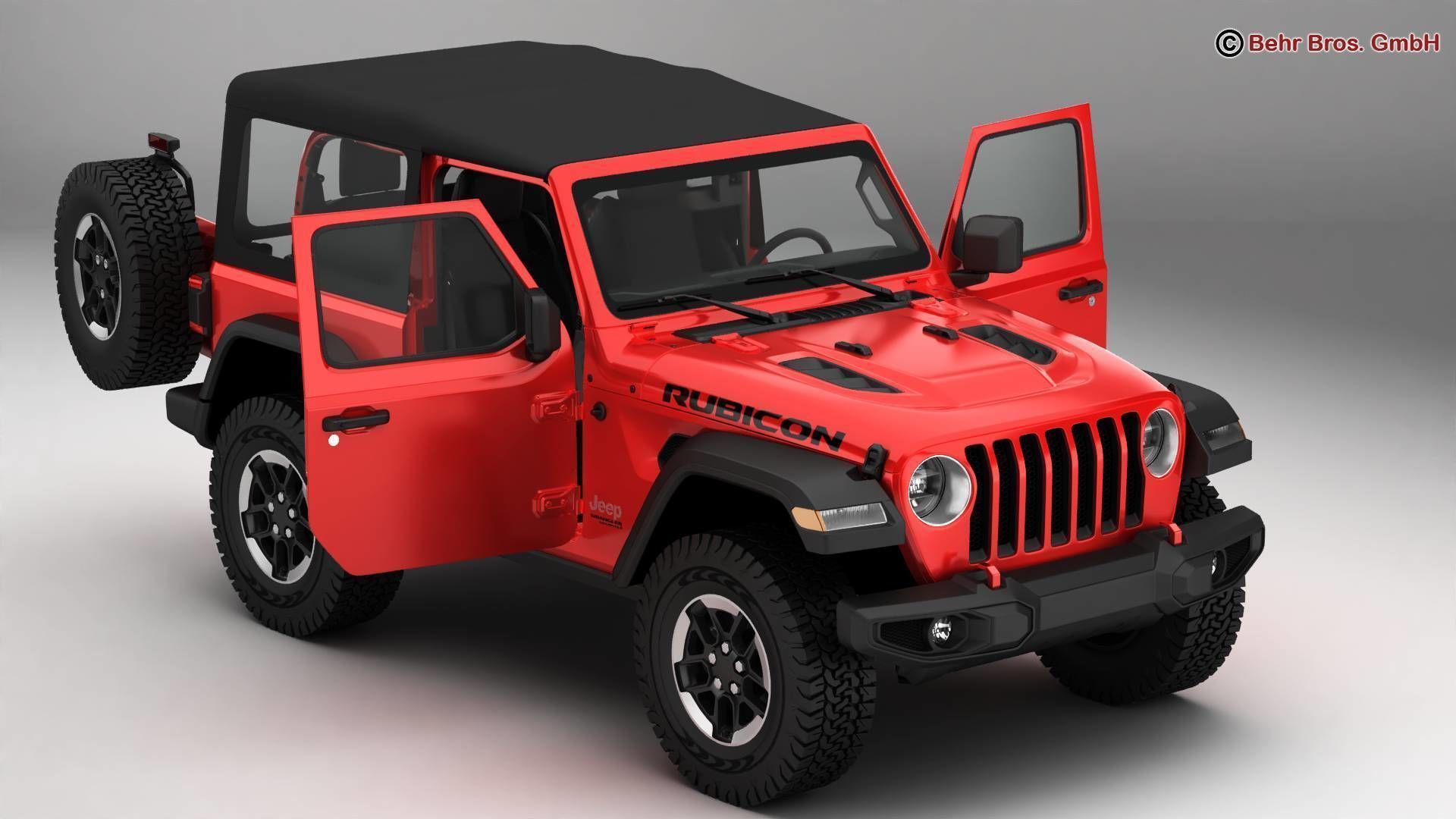 Jeep Wrangler Rubicon 2 Door 2018 3D model animated | CGTrader