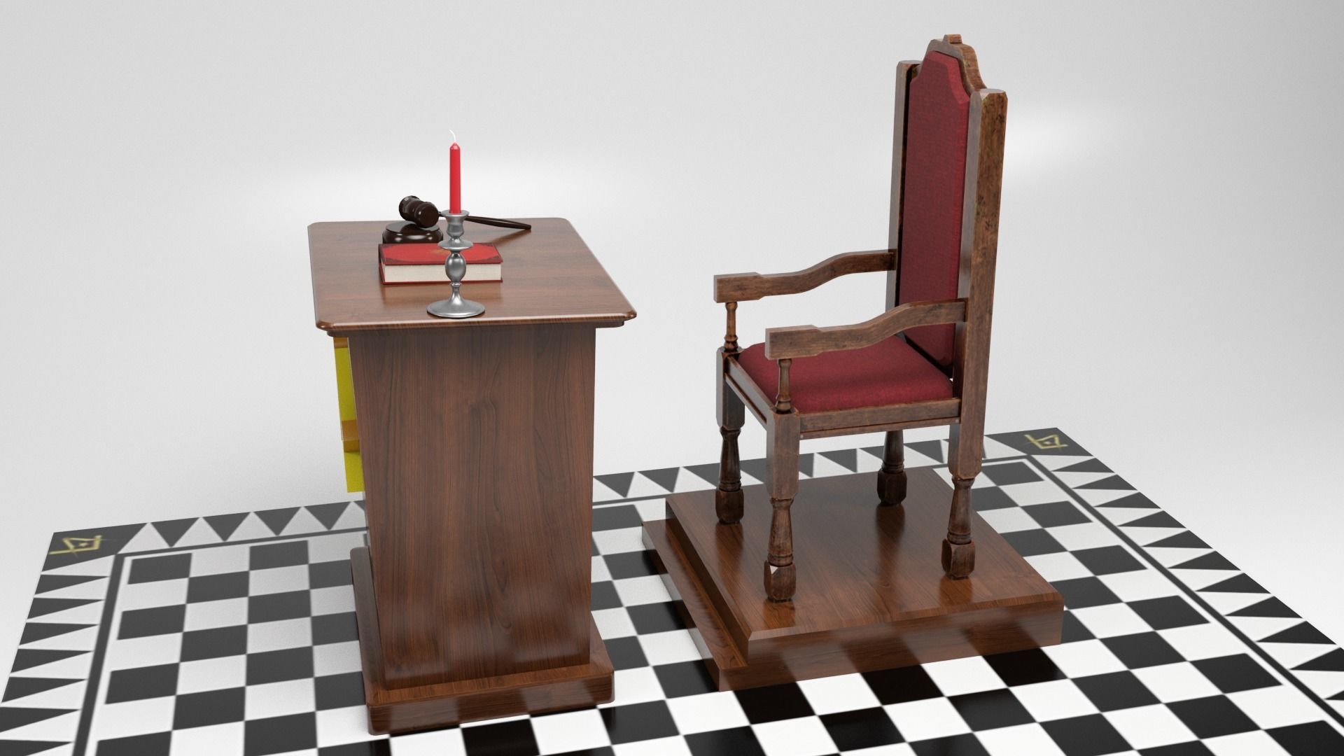 3D model Masonic Furniture 1 VR / AR / low-poly | CGTrader