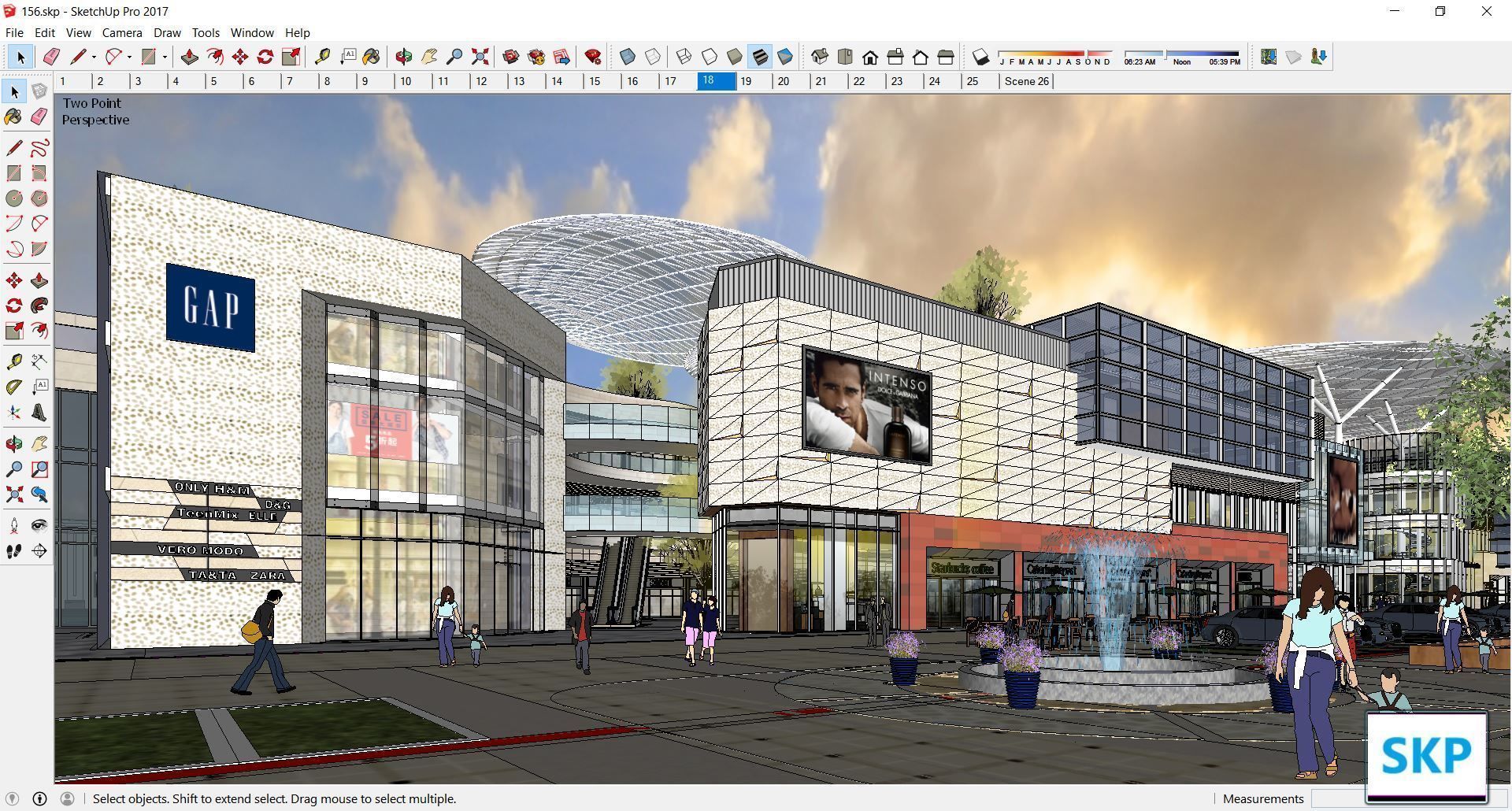 Sketchup Commercial Complex 156 3D model | CGTrader