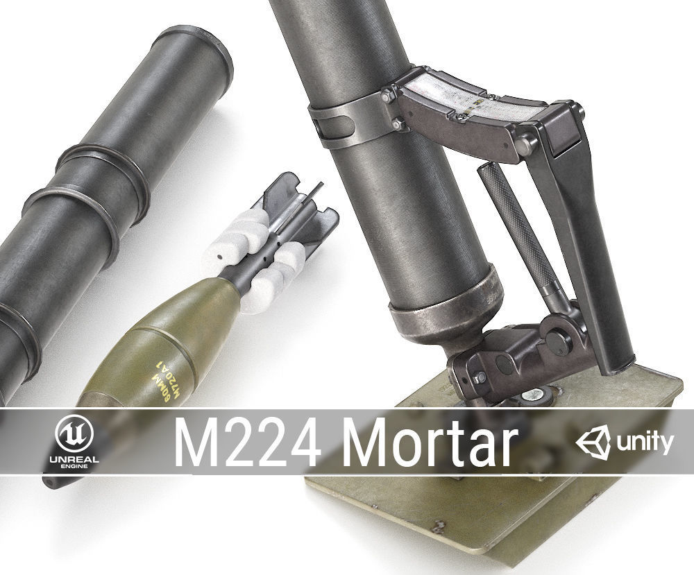 3D model PBR M224 Mortar VR / AR / low-poly | CGTrader