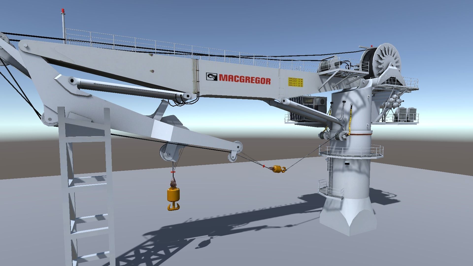 3D model MacGregor Offshore Vessel Deck Crane low-poly 3d model VR / AR / low-poly | CGTrader