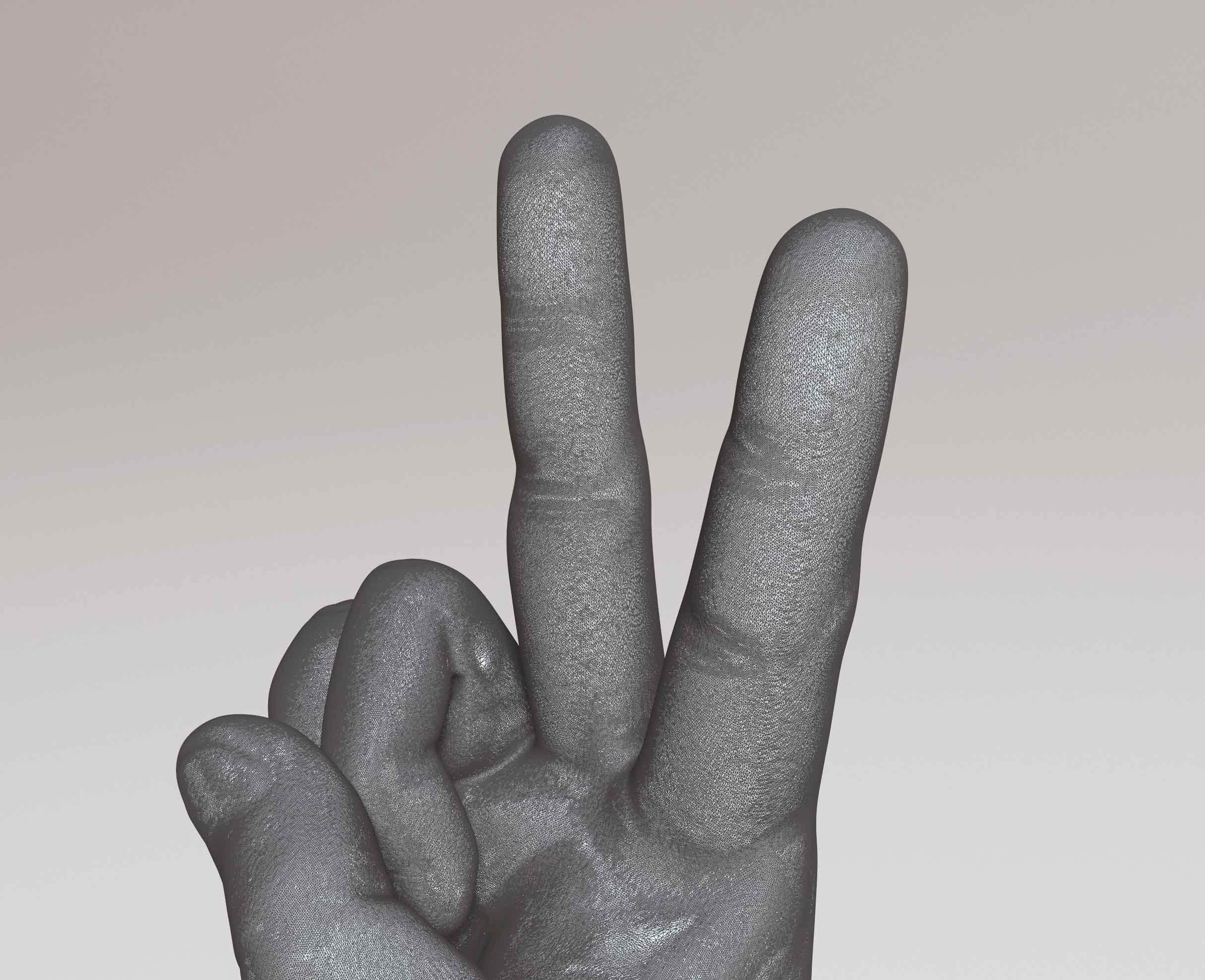 Hand Peace 3D model 3D printable | CGTrader