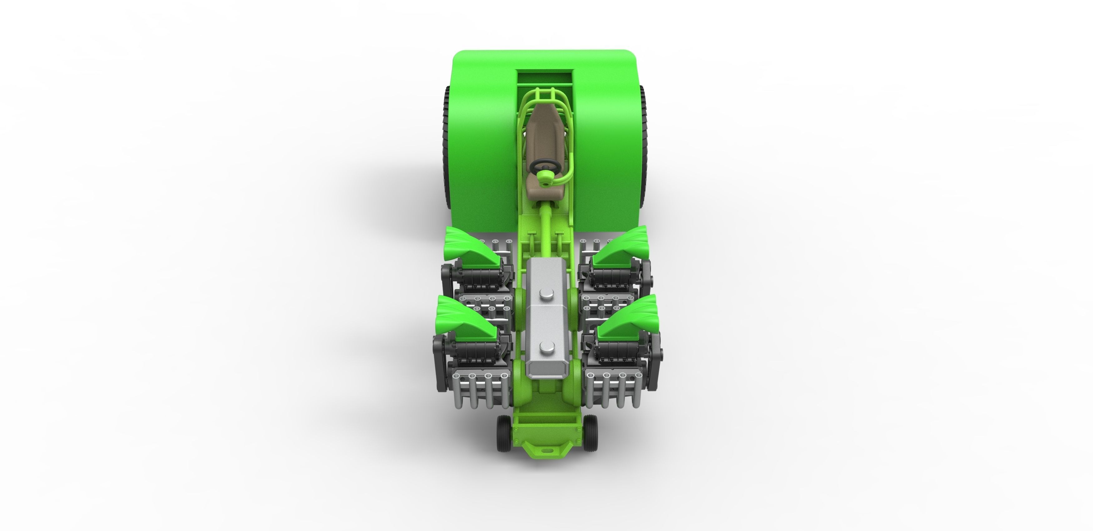Diecast Pulling tractor with 4 transverse V8 engines 1 to 25 3D model ...