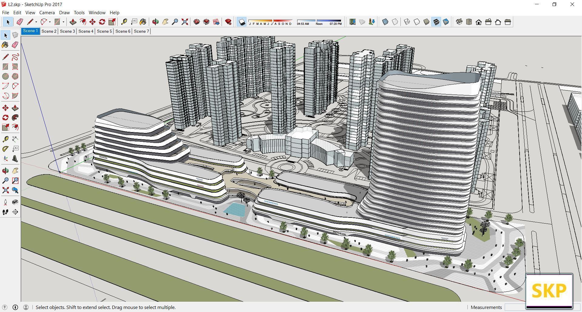 Sketchup Commercial Complex L2 3D model | CGTrader