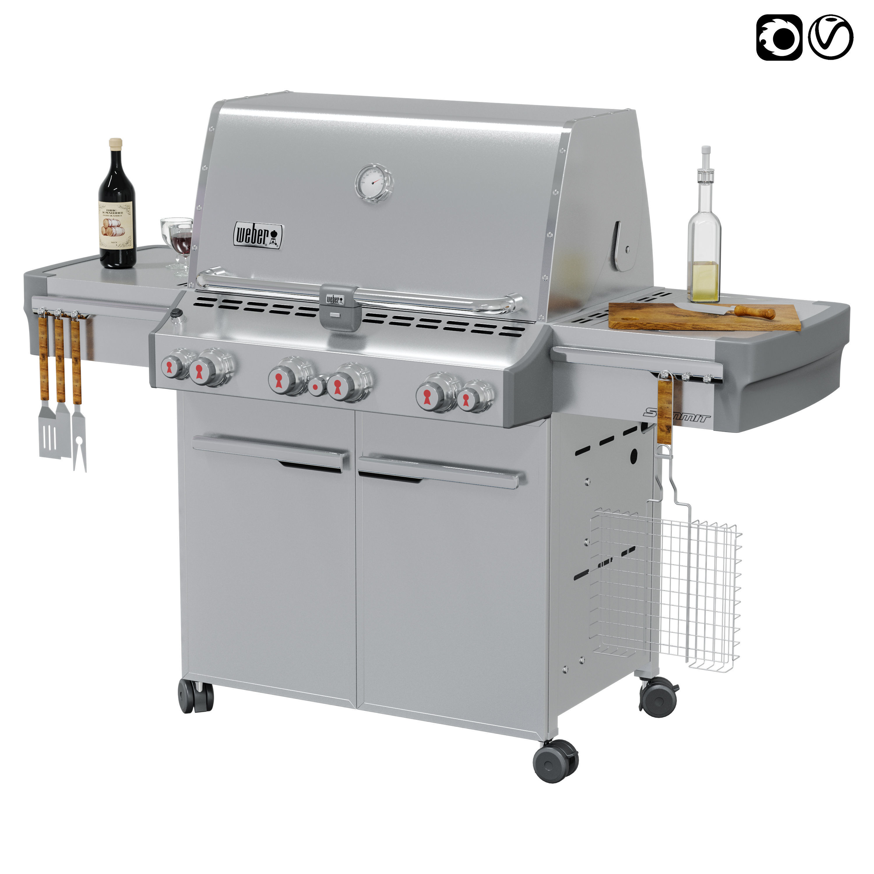 Weber Summit S-470 gas grill 3D model | CGTrader