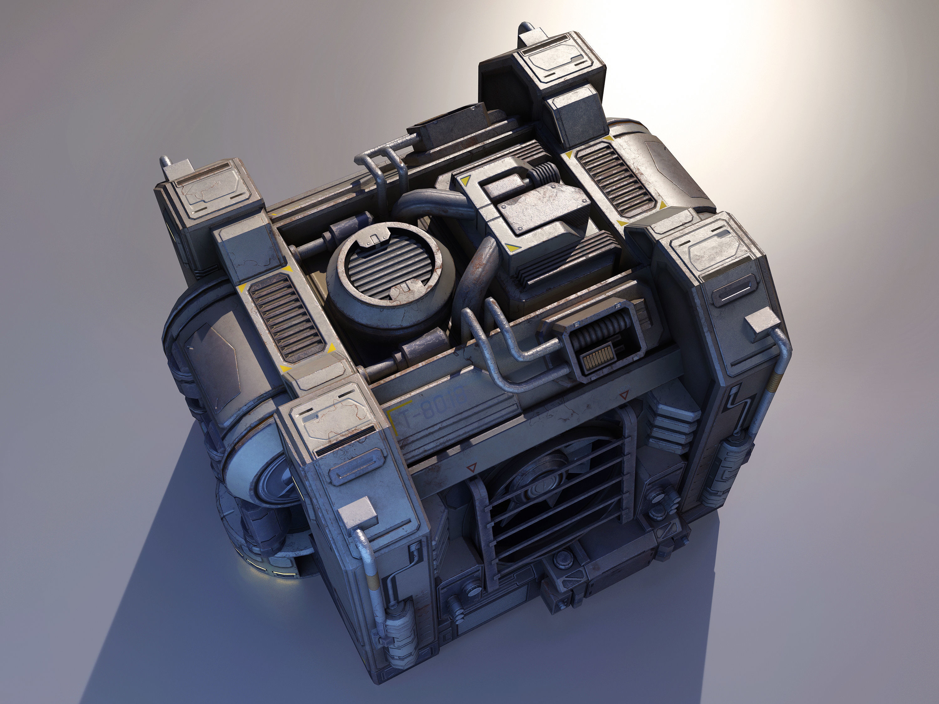 3D model Low Poly Generator futuristic spaceship VR / AR / low-poly ...