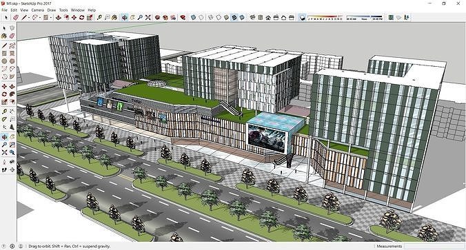 Sketchup Commercial Complex M1 3D model | CGTrader