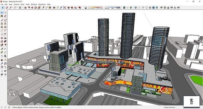Sketchup Commercial Complex N7 3D model | CGTrader
