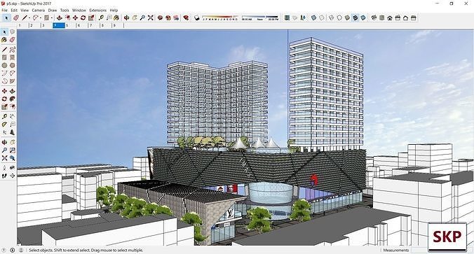 Sketchup Commercial Complex P5 3D model | CGTrader