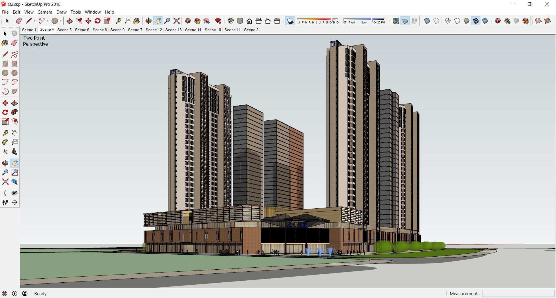 Sketchup Commercial Complex Q2 3D model | CGTrader