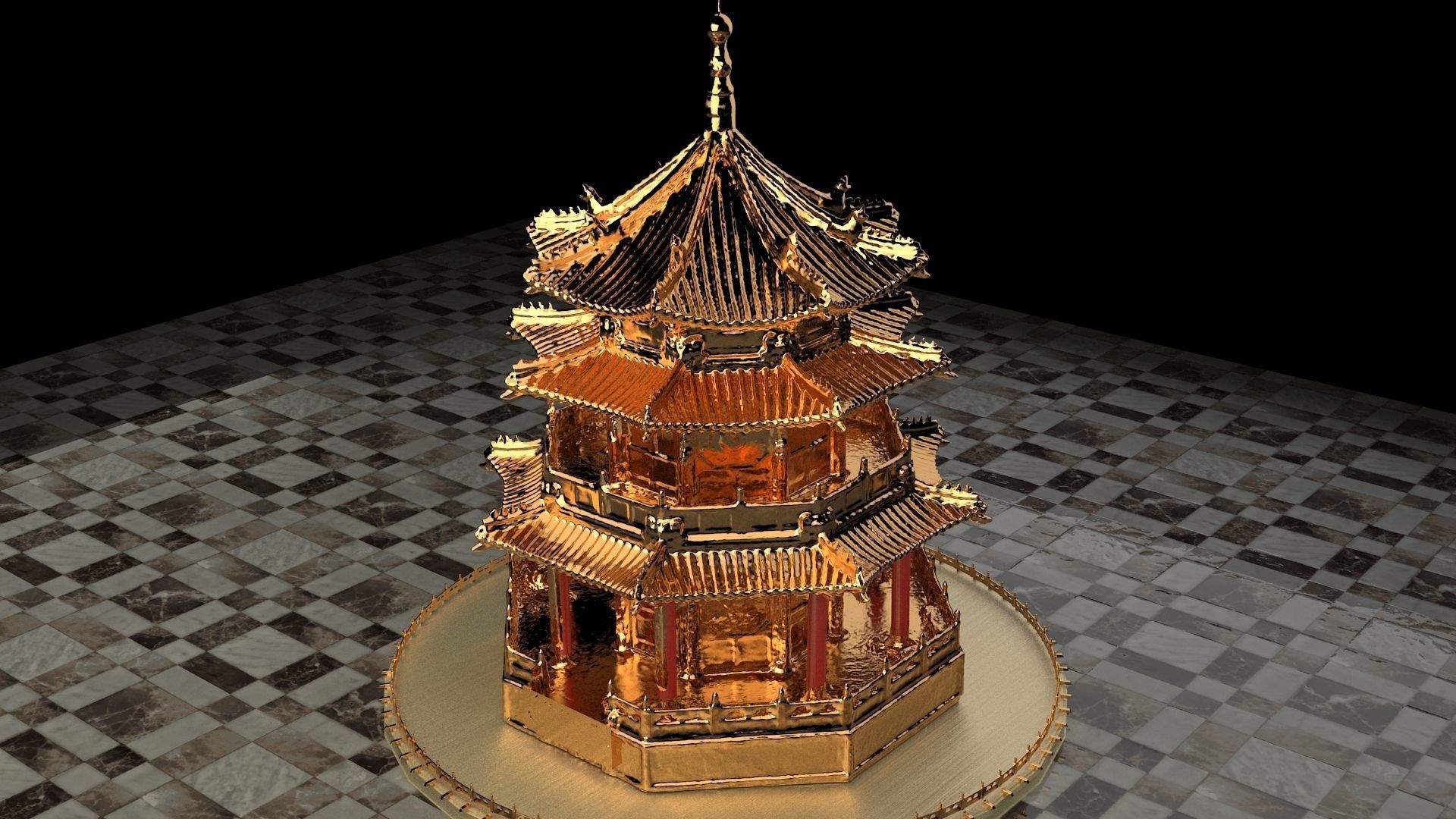 Chinese ancient tower 3D model | CGTrader