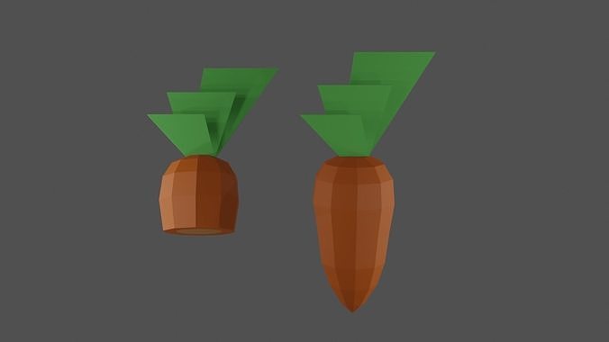 Carrot low-poly free 3D model | CGTrader