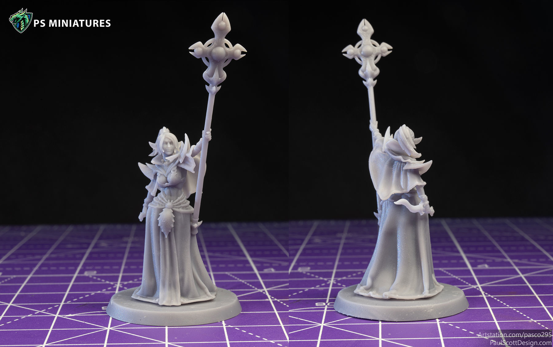 Drow Cleric Pose 3 - 4 Variants and Pinup 3D model 3D printable | CGTrader
