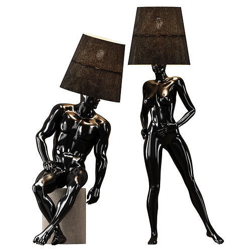 Hommer human lampshade Floor lamp Collection Pose01 3D model | CGTrader