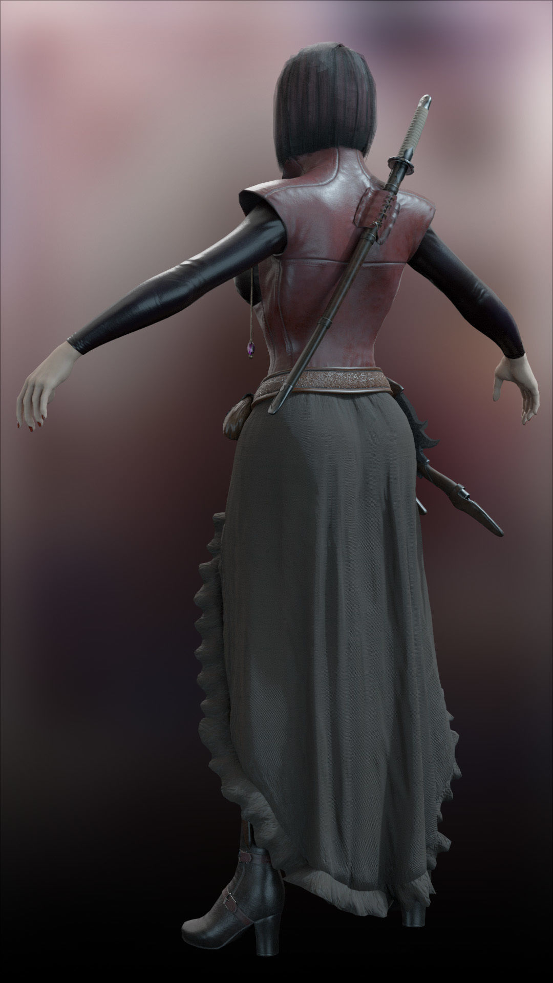 3D model caracter reaper woman low-poly 3d model VR / AR / low-poly ...