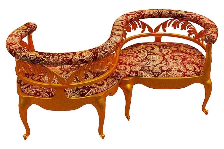 3D model Antique courting chair VR / AR / low-poly | CGTrader