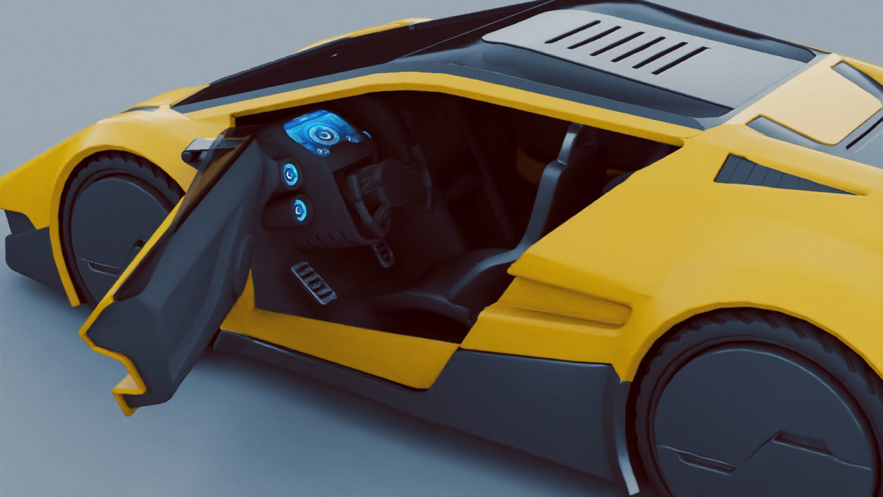 Super car rigged vehicle 3D model rigged | CGTrader