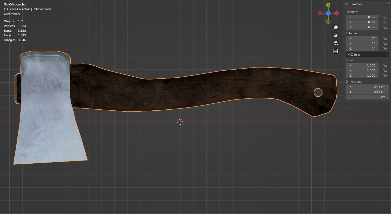 Simple Hatchet with Wooden Handle free 3D model | CGTrader
