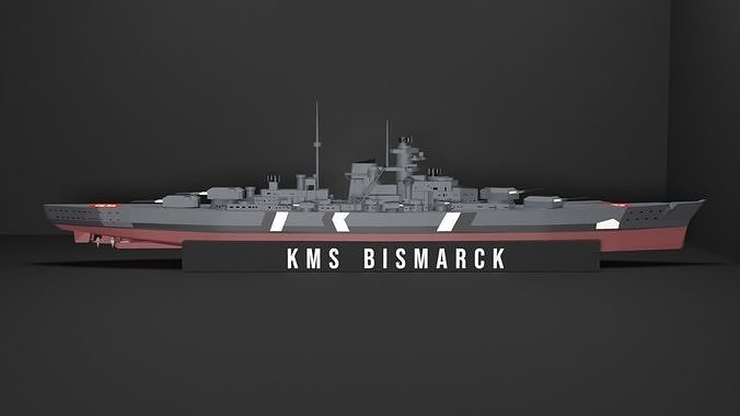 3D model KMS BISMARCK VR / AR / low-poly | CGTrader