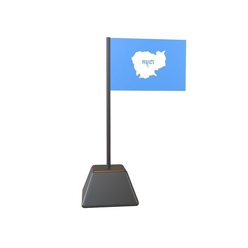 3D model Flag of Cambodia under UNTAC v1 001 VR / AR / low-poly | CGTrader