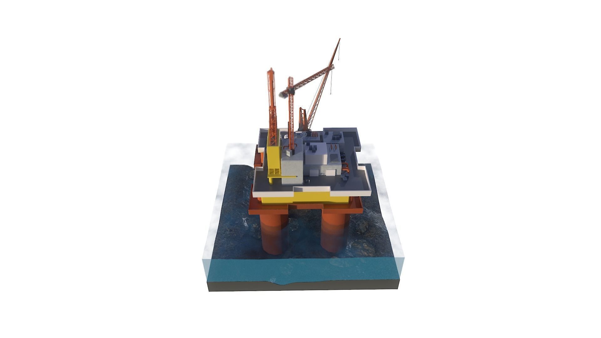 3D model Oil rig platform VR / AR / low-poly | CGTrader