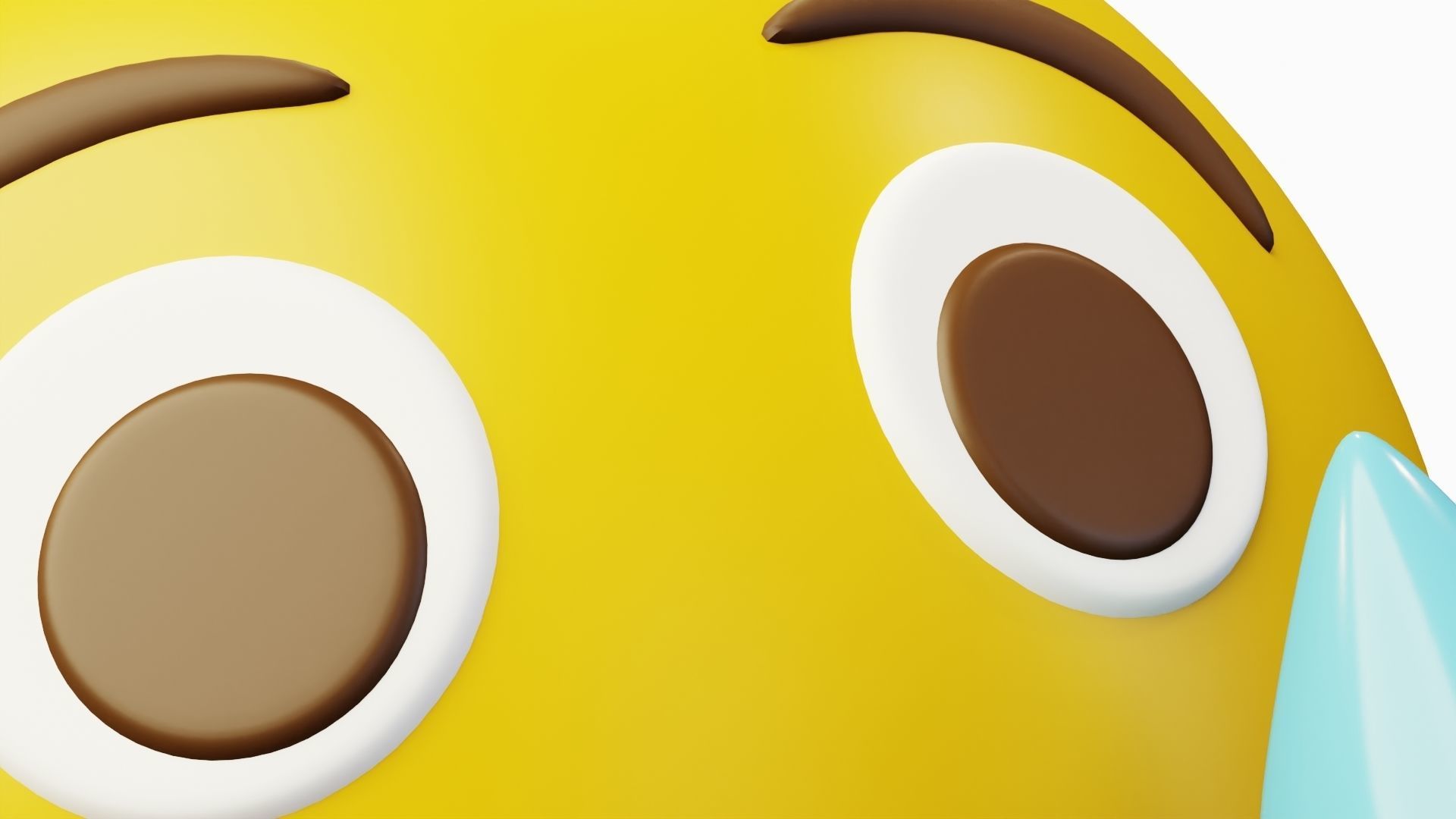 Sad with tears yellow ball Emoticon Emoji or Smiley 3D model | CGTrader