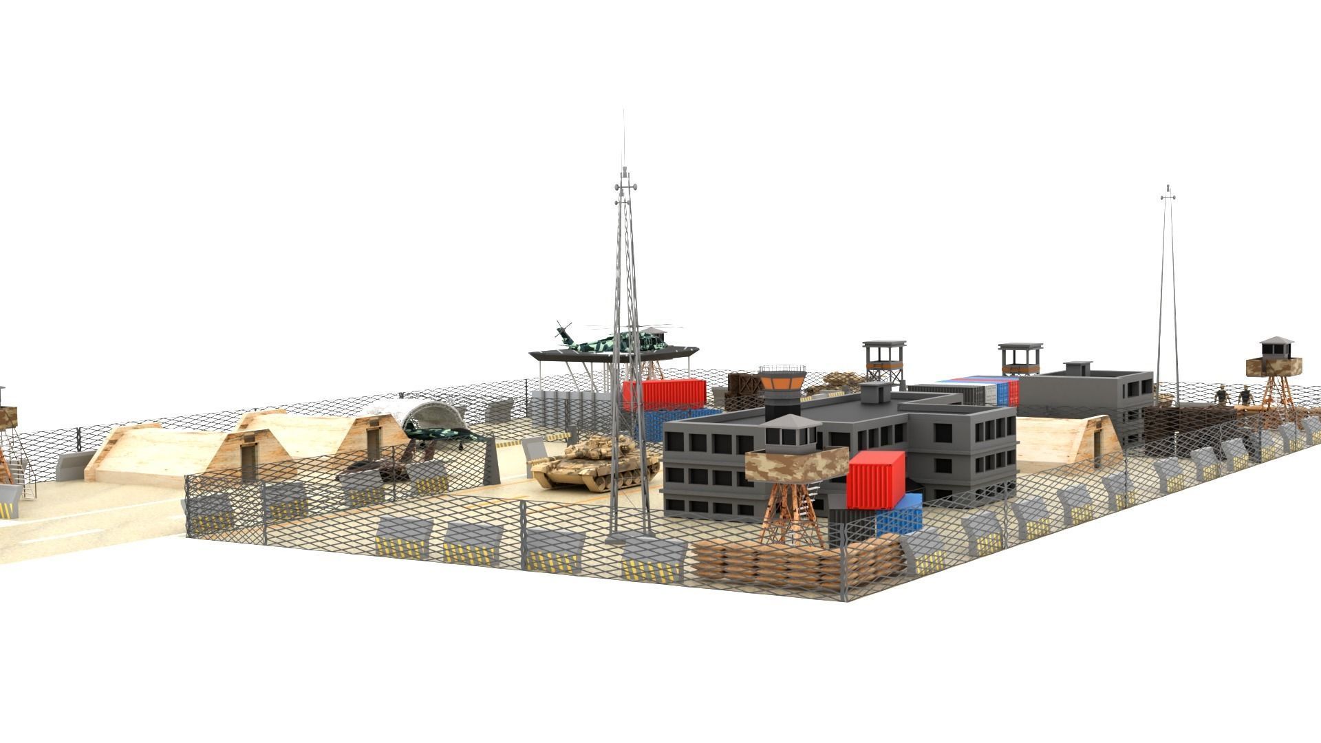 3D model Switzerland Military Base VR / AR / low-poly | CGTrader