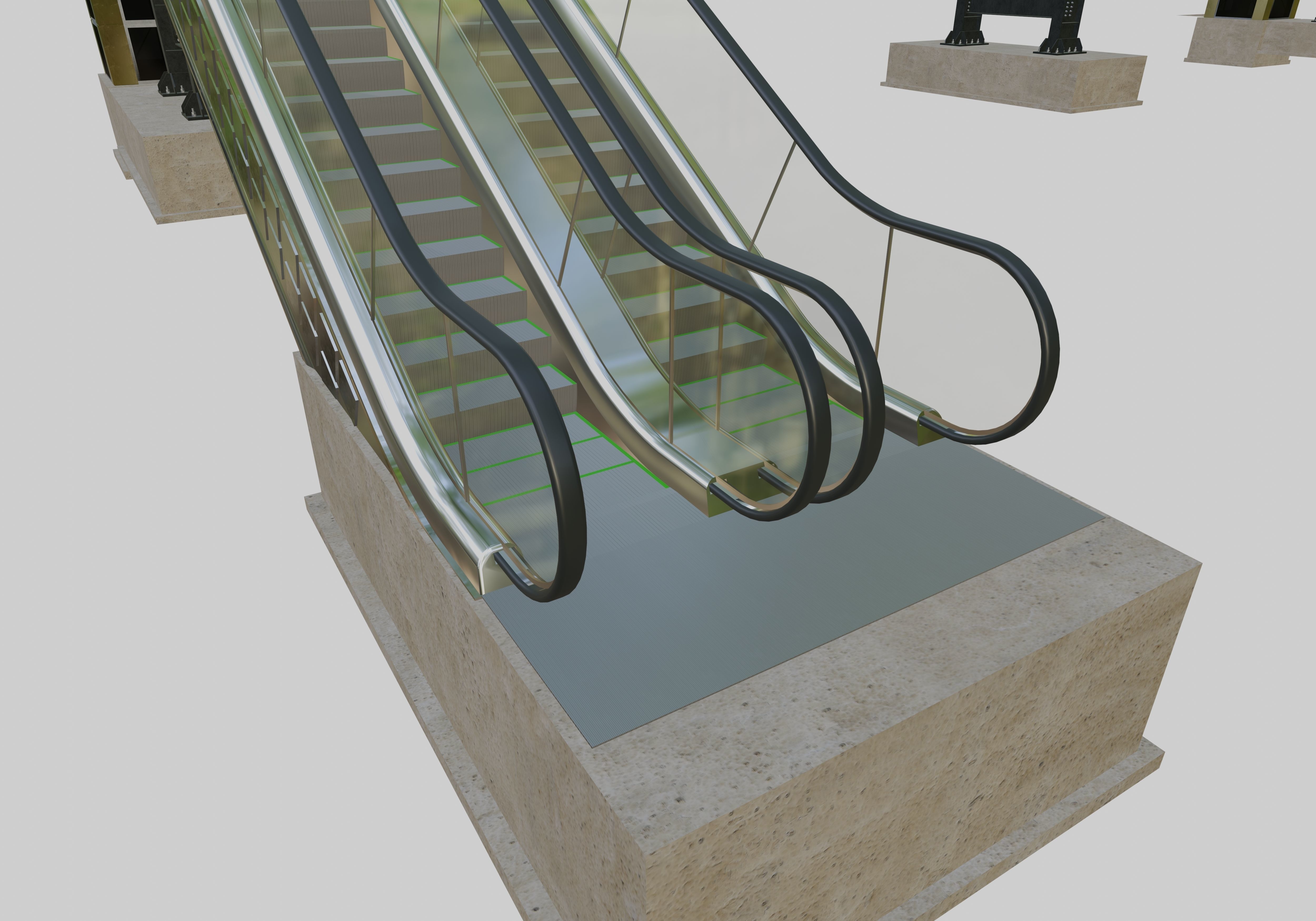 Steel Pedestrian Bridge-Elevator-Escalator-Straight Type-20 3D model ...