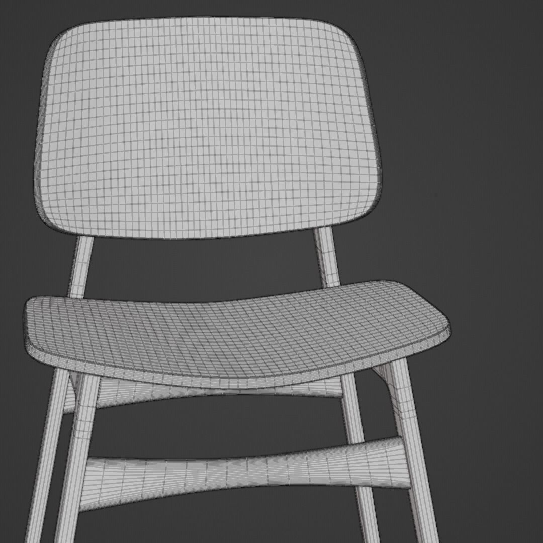 Modern Wooden Seamless Chair - Designer Chair 001 3D model | CGTrader