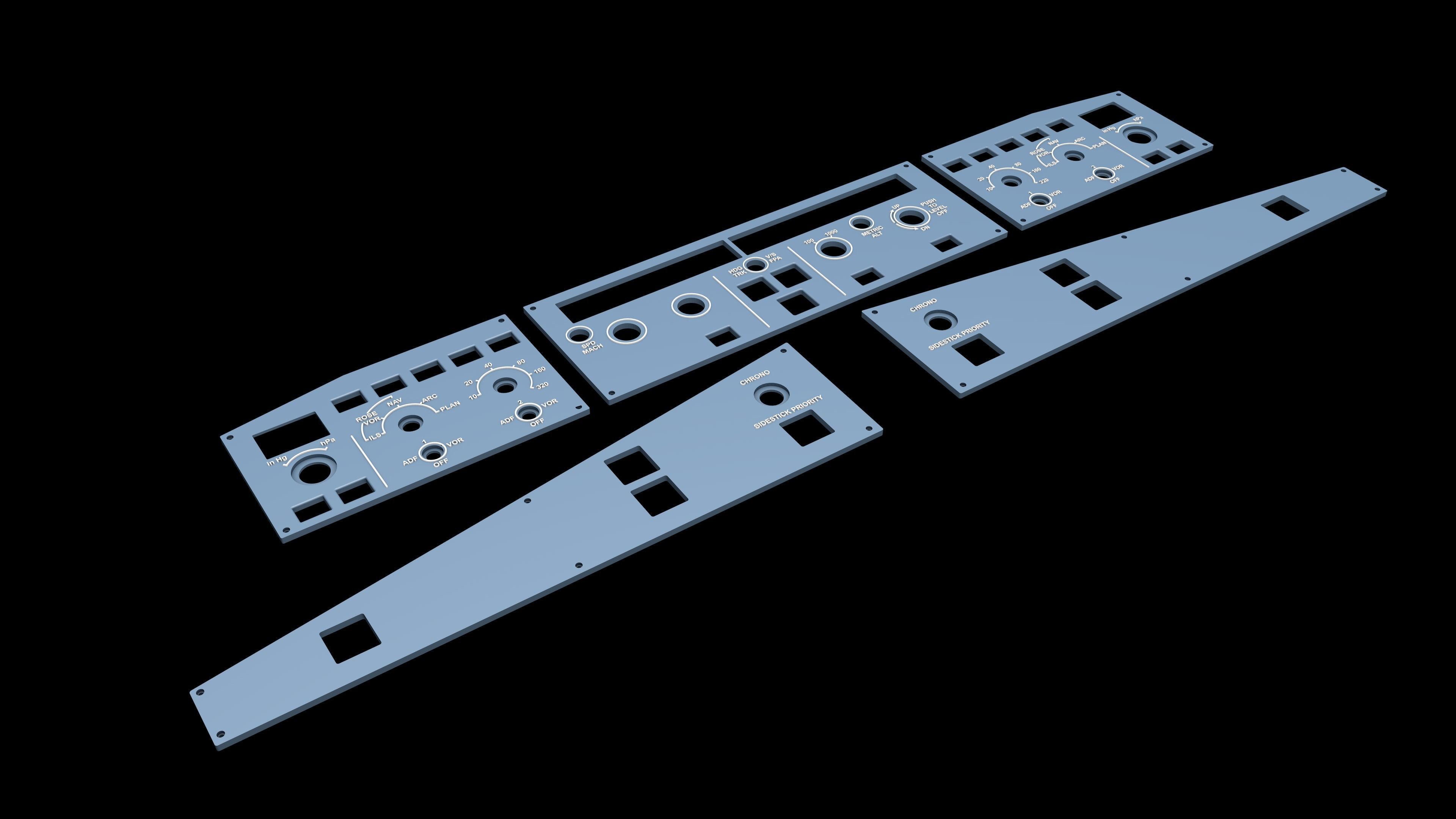 AIRBUS A320 GLARESHIELD PANELS 3D model 3D printable | CGTrader