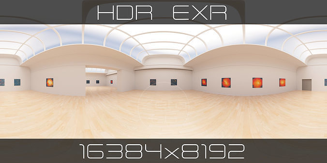 Texture HDRI - Art Museum Gallery Interior 24 - 16384x8192 VR / AR ...