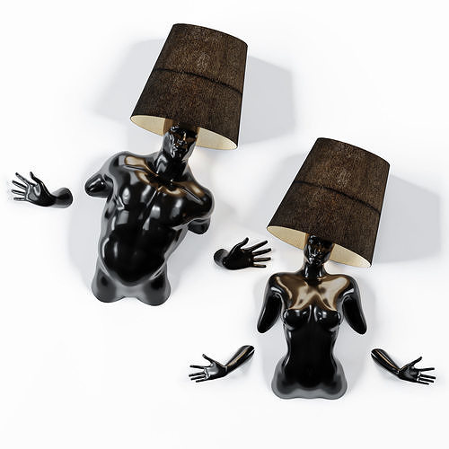Hommer human lampshade Wall lamp Collection Pose01 3D model | CGTrader