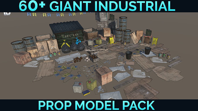 3D model Giant Industrial Prop Model Pack VR / AR / low-poly | CGTrader