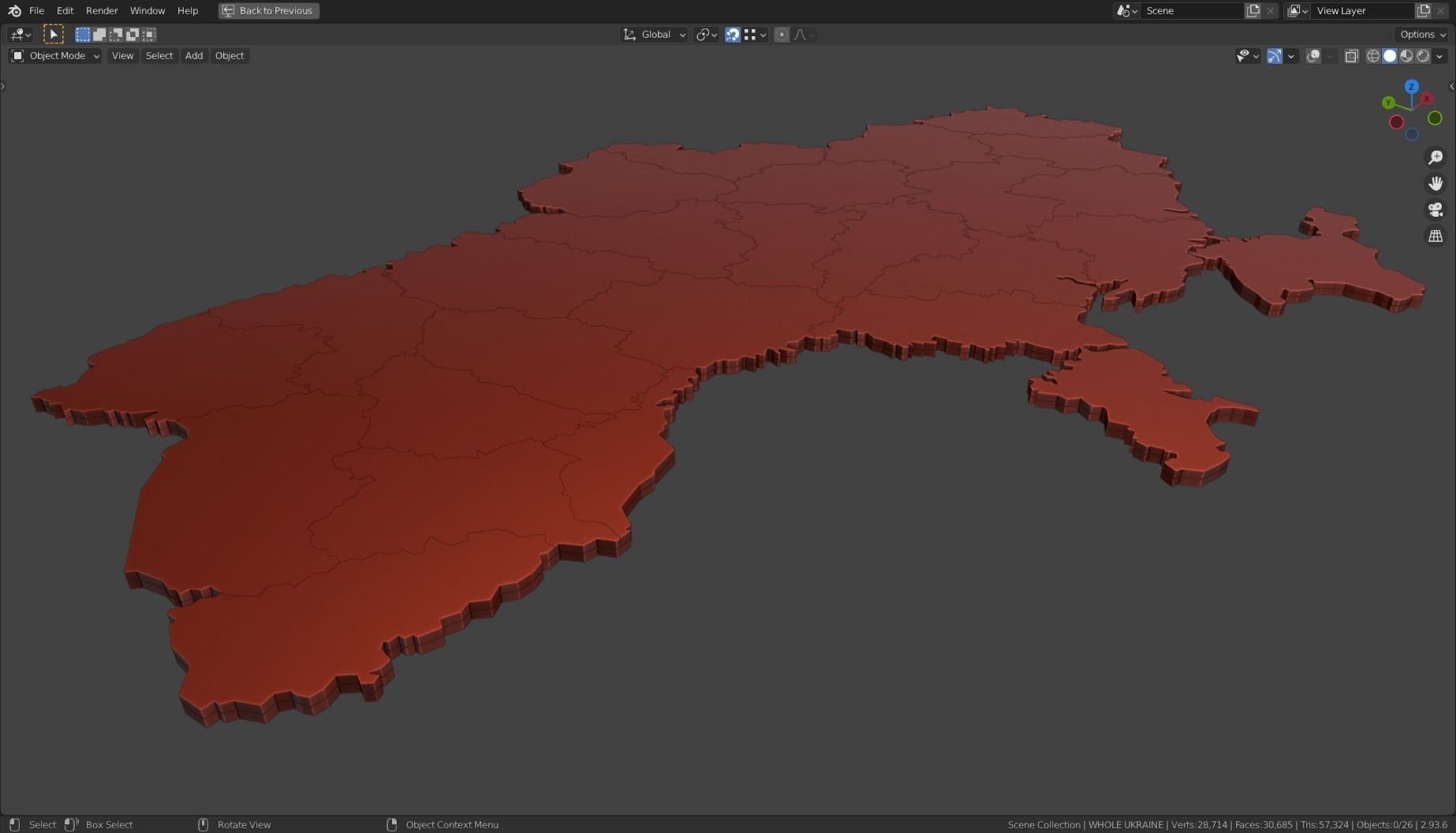 3D model UKRAINE POLITICAL MAP LAYOUT VR / AR / low-poly | CGTrader