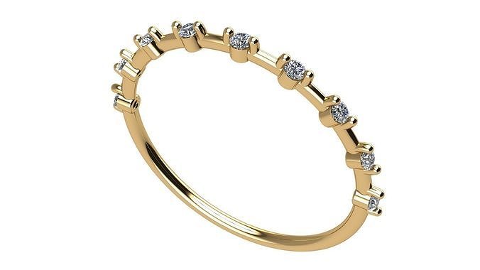 Elegant Diamond Distance Band 3D model 3D printable | CGTrader