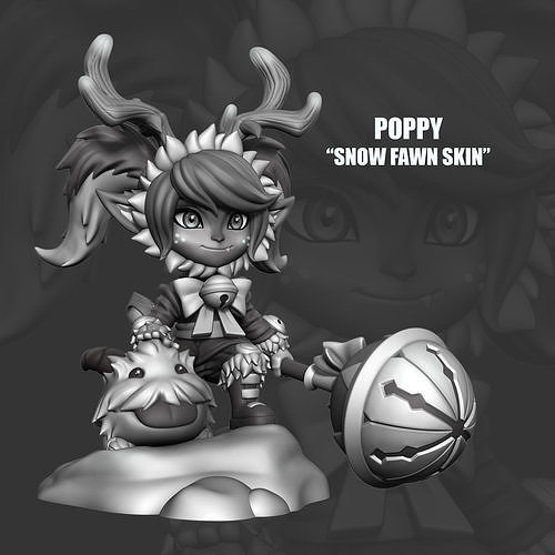 League of Legends Poppy Snow Fawn Skin 3D model 3D printable | CGTrader