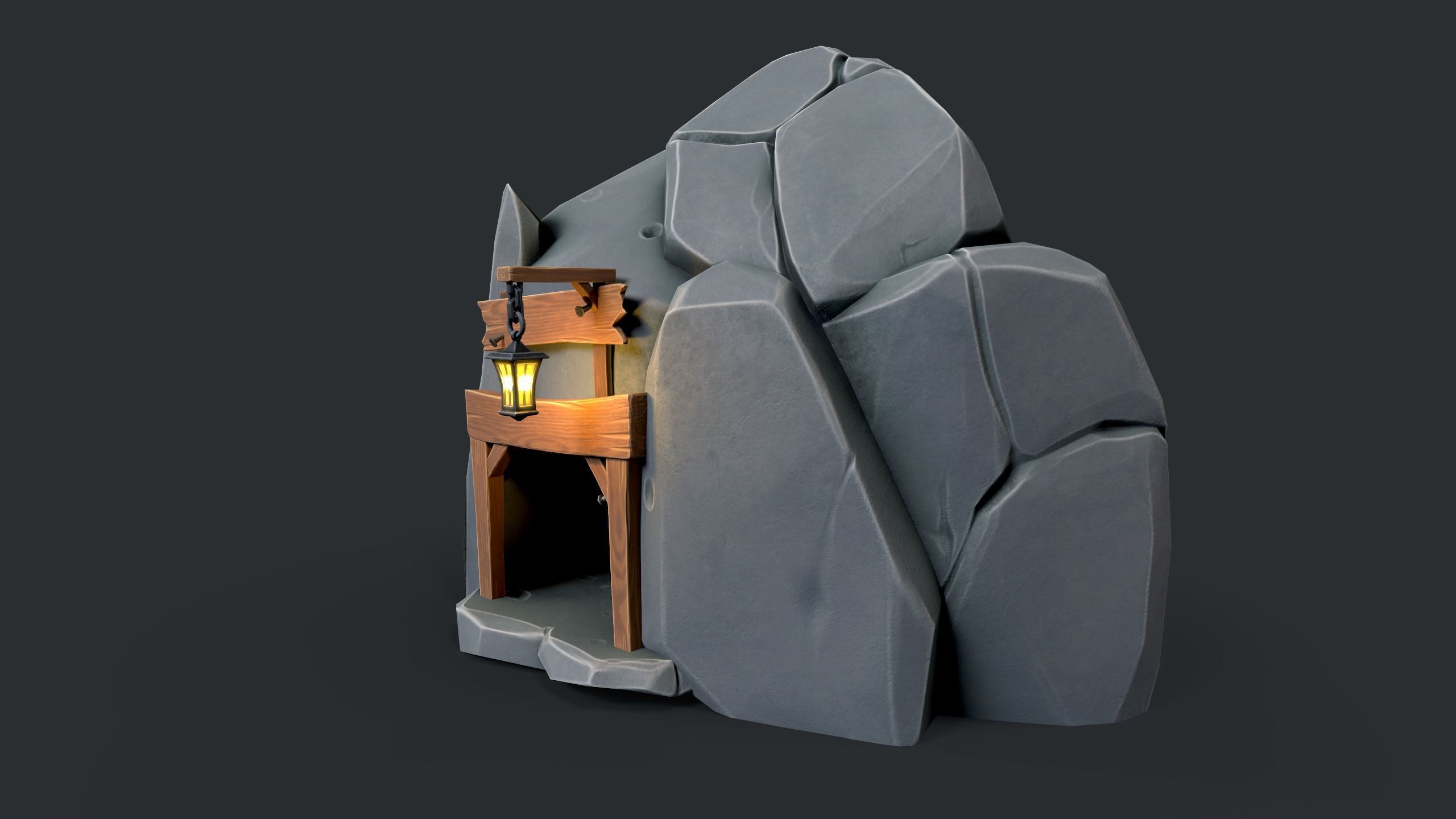 3D model Stylized mine entrance VR / AR / low-poly | CGTrader