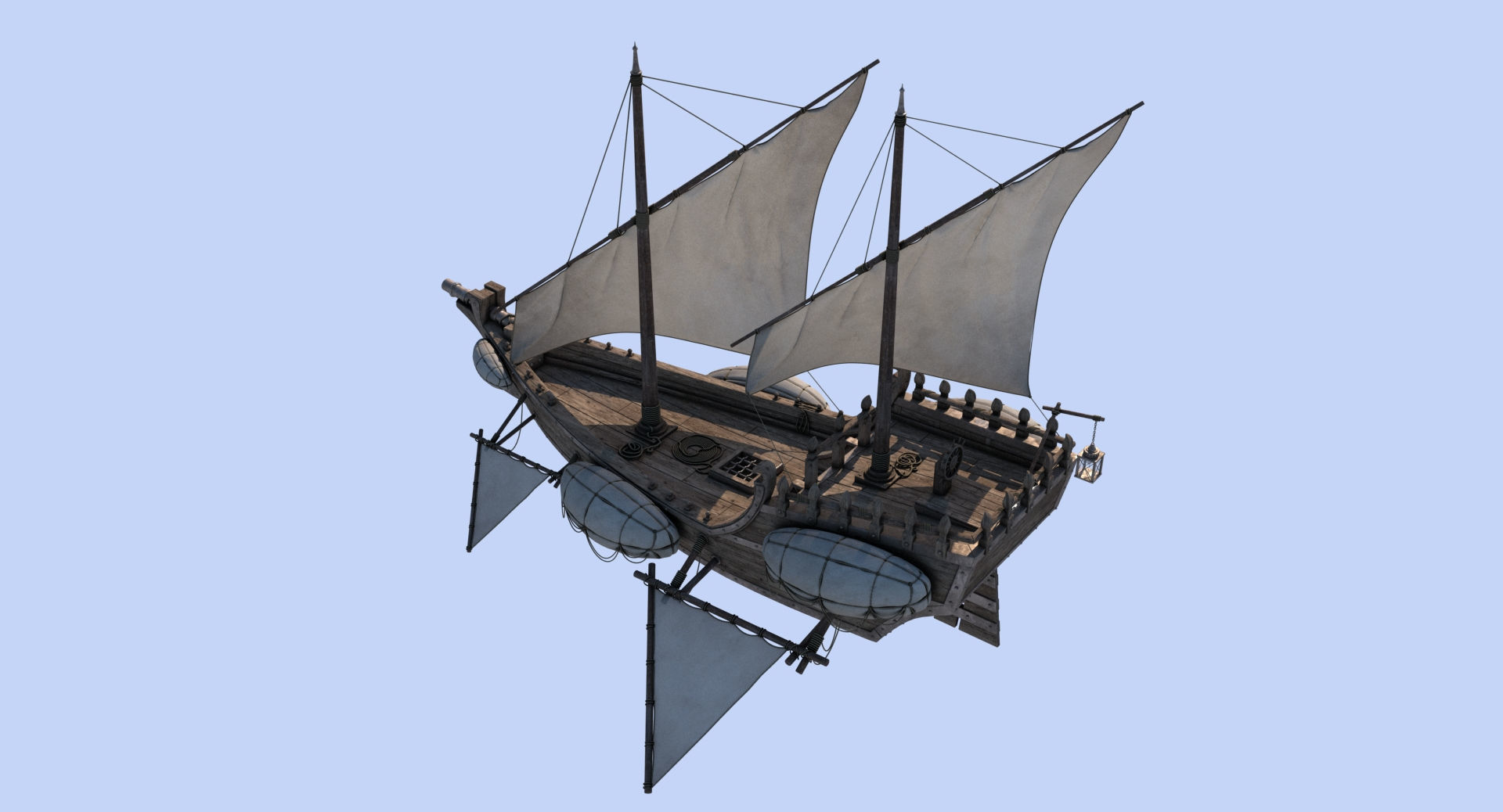 Fantasy Flying Ship 2 3D model | CGTrader